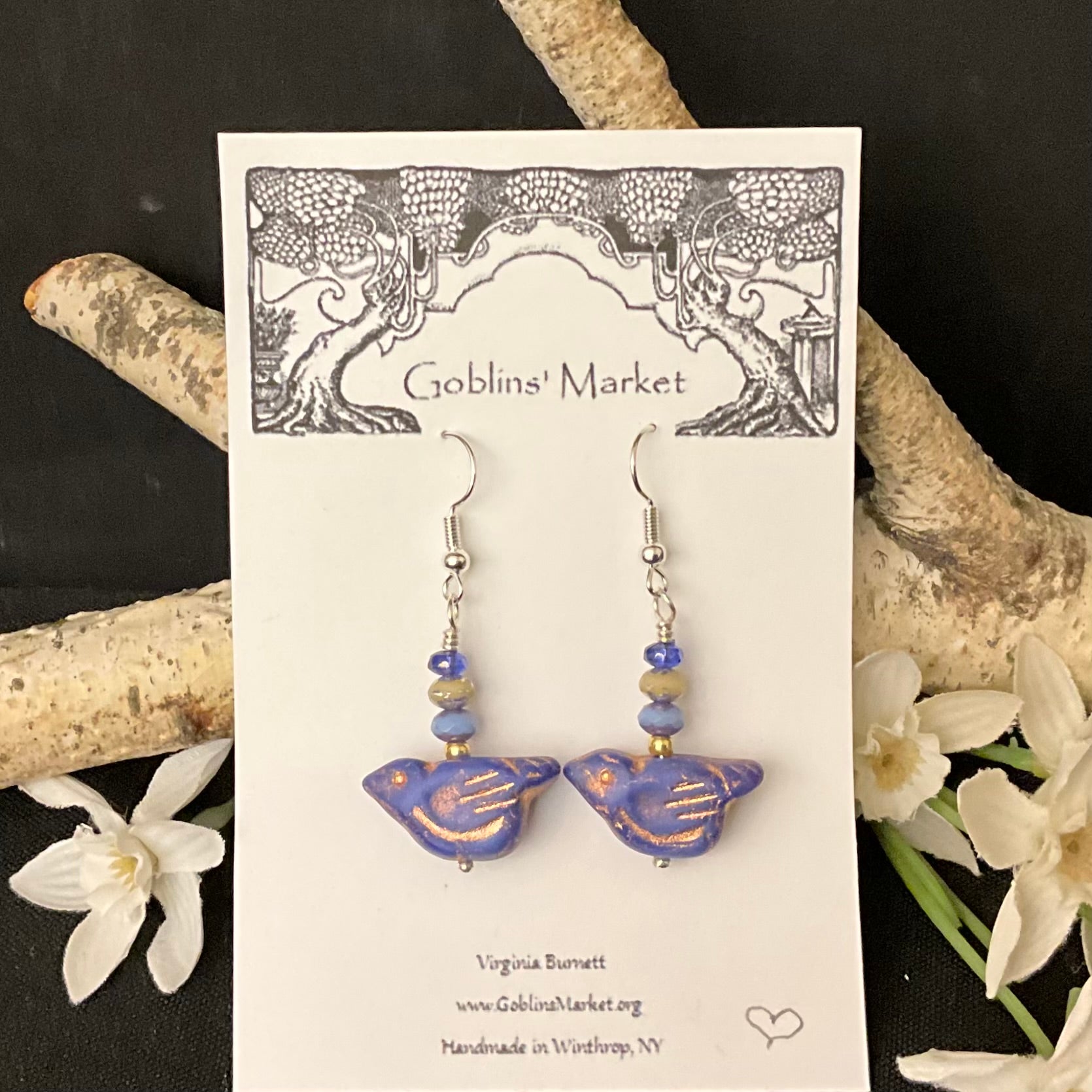 Periwinkle Blue Bird Earrings – TAUNY Folkstore